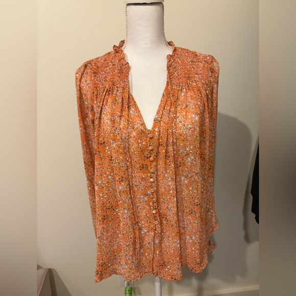 Free People | Tops | Free People Cute Ditzy Floral Print Boho Blouse ...